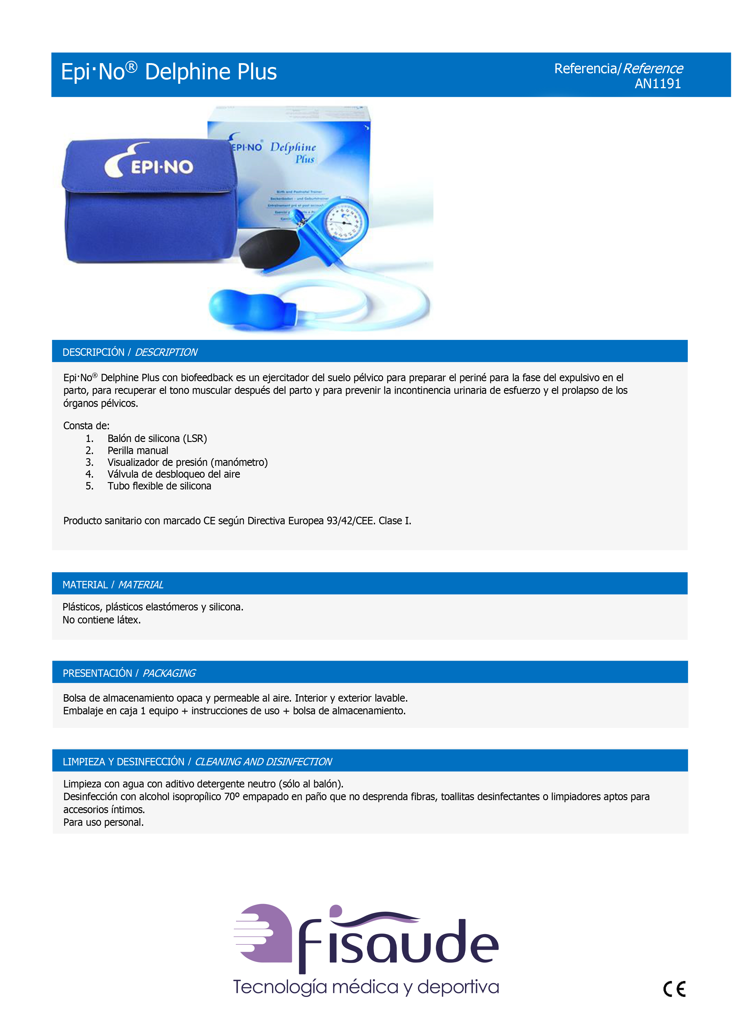 Pelvic floor exerciser with biofeedback EPI NO® Delphine Plus - Fisaude ...