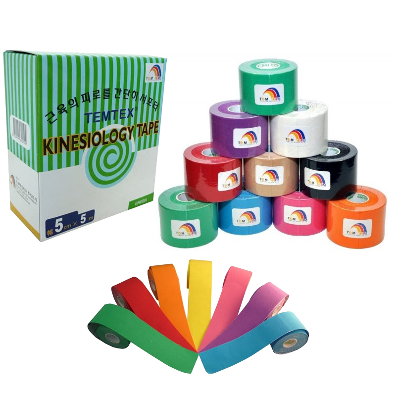 Pack 48 rolls temtex kinesiology tape neuromuscular bandage bkt-05 5cm ...