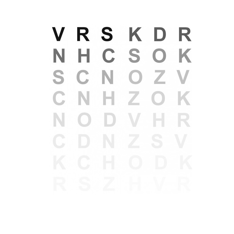 Mesopic vision test - pelli-robson test: approved by dgt - Fisaude Store